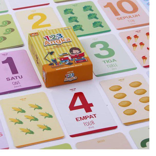 Jual (WP) Flash Card 123 Angka (Bhs Indonesia & Inggris) | Shopee Indonesia