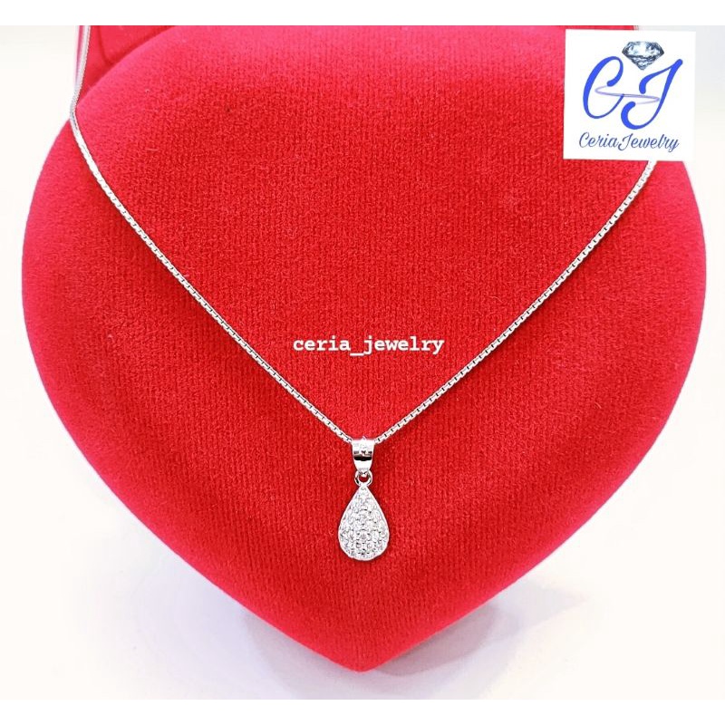 Jual Kalung Perak Asli Silver 925 Lapis Emas Putih Model Rantai ...