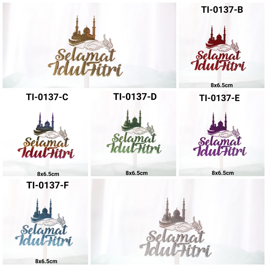 Jual GR-TI-0137 Cake topper kue tulisan selamat idul fitri lebaran ...