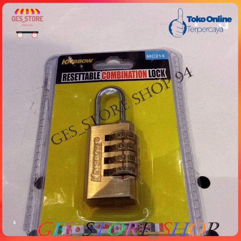 Jual Gembok Kuningan Brass MC214 Krisbow Gembok Kombinasi 4 Angka ...
