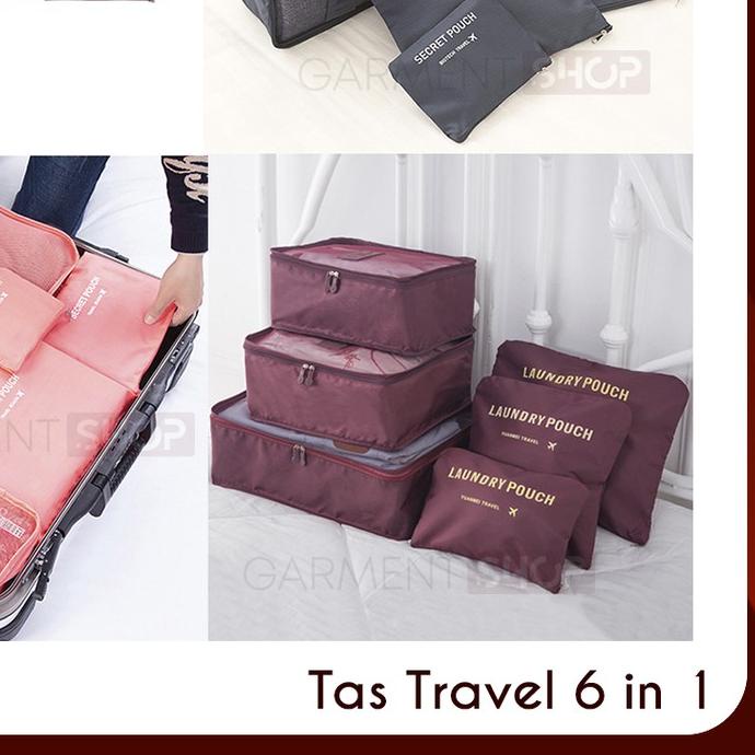 Jual Travel Bag 6 in 1 Luggage Storage Set Organizer Tas Koper Travel ...