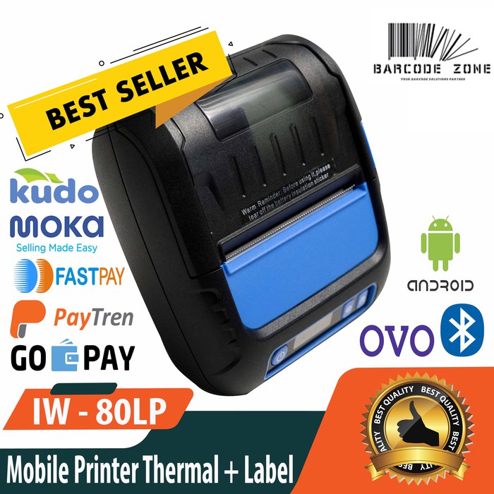 Jual LABEL PRINTER PORTABLE 80MM THERMAL VSC IW-80LP (USB+BLUETOOTH ...