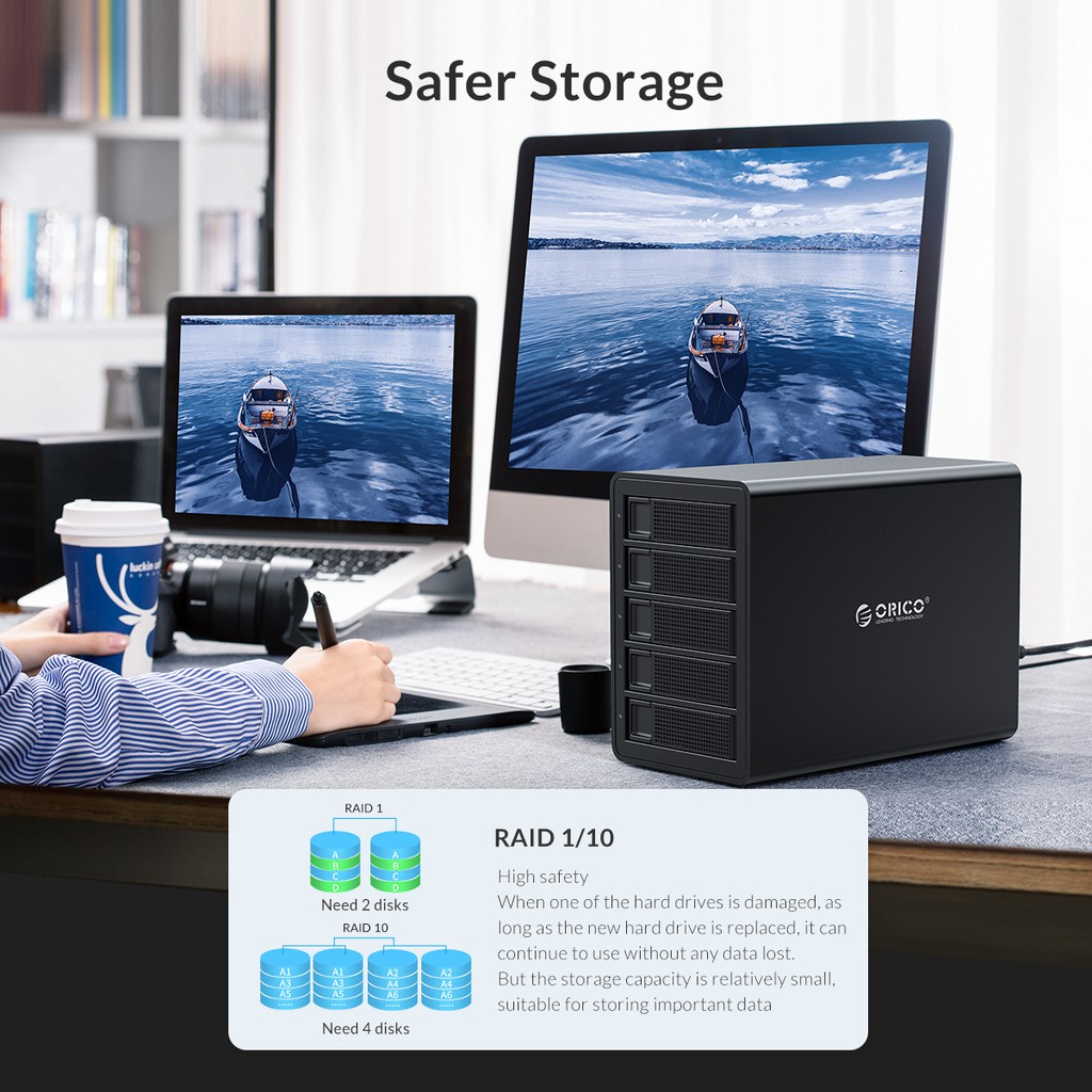 Jual ORICO 3559RU3 5 Bay Hard Drive Enclosure with RAID | Shopee Indonesia