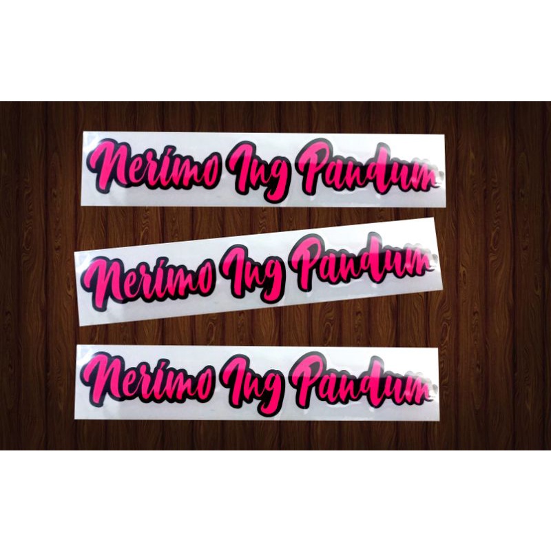 Jual Sticker cutting "Nerimo Ing Pandum" ukuran 15cm x 3cm(minimal order 4 pics) | Shopee Indonesia