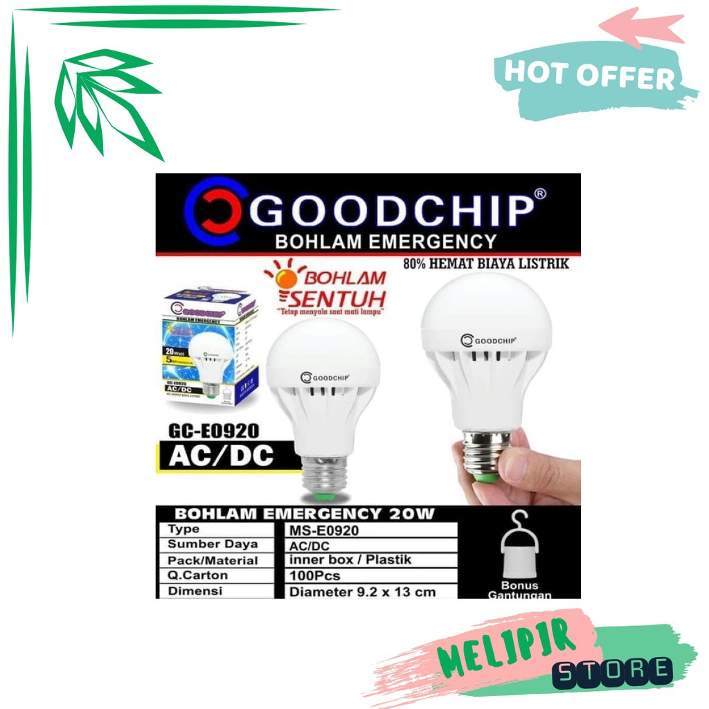 Jual BOHLAM EMERGENCY- GOODCHIP 20 WATT BOHLAM LED LAMPU EMERGENCY 20 ...