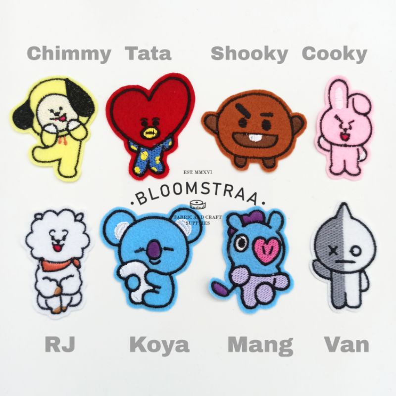 Jual Patch Bordir BT21 BTS Embroidery BTS Emblem BT 21 Aplikasi Jahit ...