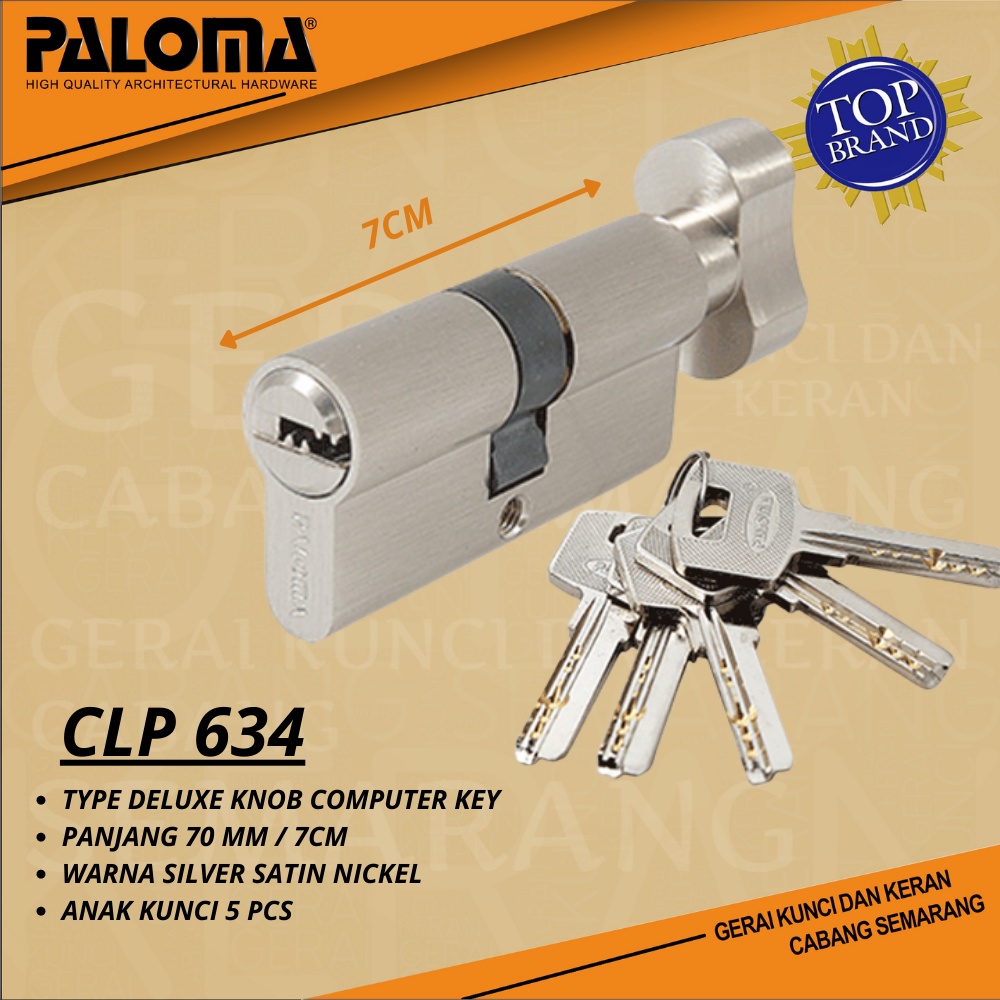 Jual PALOMA CLP 634 DELUXE KC-CK 70MM - Computer Key Knob Cylinder ...