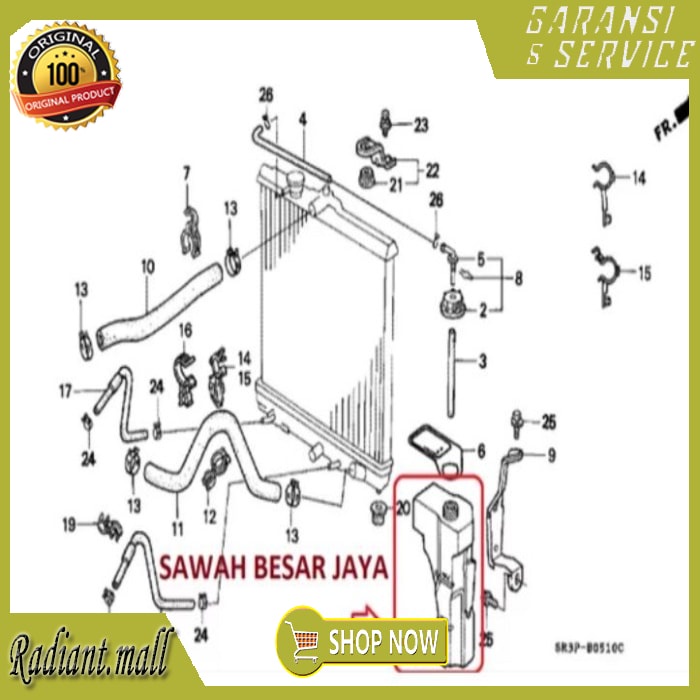 Jual Murah Tabung Botol Tangki Cadangan Air Radiator Civic Estilo Genio ...
