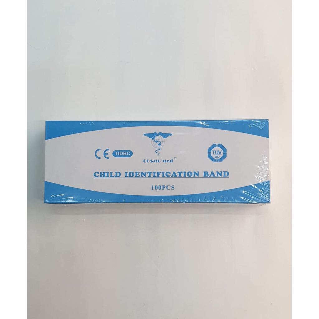 Jual COSMO Med Child Identification Band Biru ORIGINAL (1 Box/100 Pcs ...