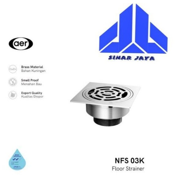 Jual AER Brass Floor Strainer-Pembuangan Air Lantai-Saringan Got-Avur ...