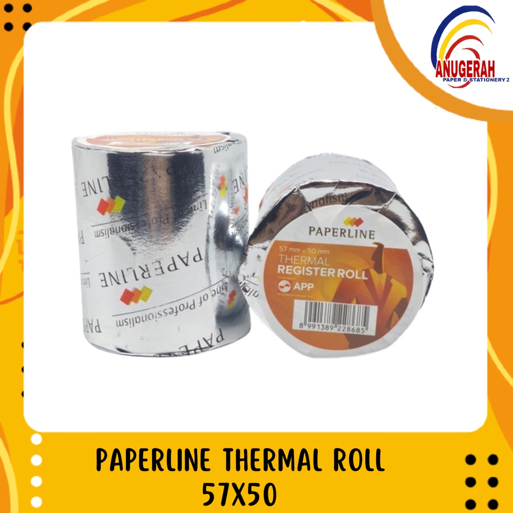 Jual PAPERLINE 57X50 THERMAL PAPER ROLL / KERTAS KASIR / STRUK KASIR ...