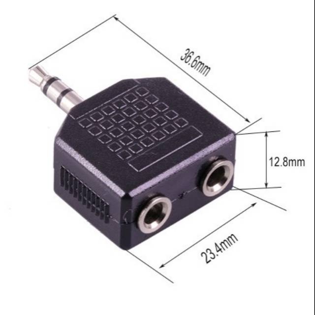 Jual Jack stereo 2 Audio Male Female 3.5mm Cabang splitter Konektor ...
