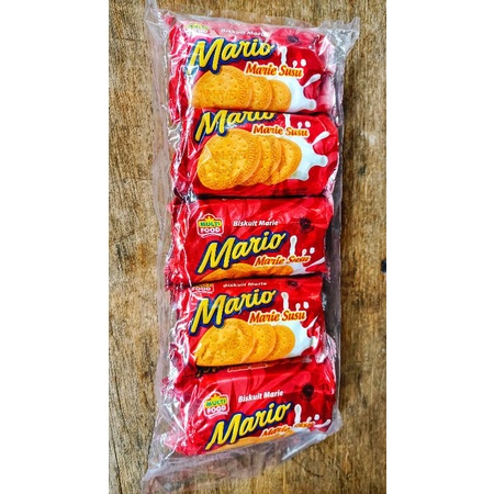 Jual Biskuit Marie Jadul Mario Susu 1 pack isi 5 bungkus | Shopee Indonesia