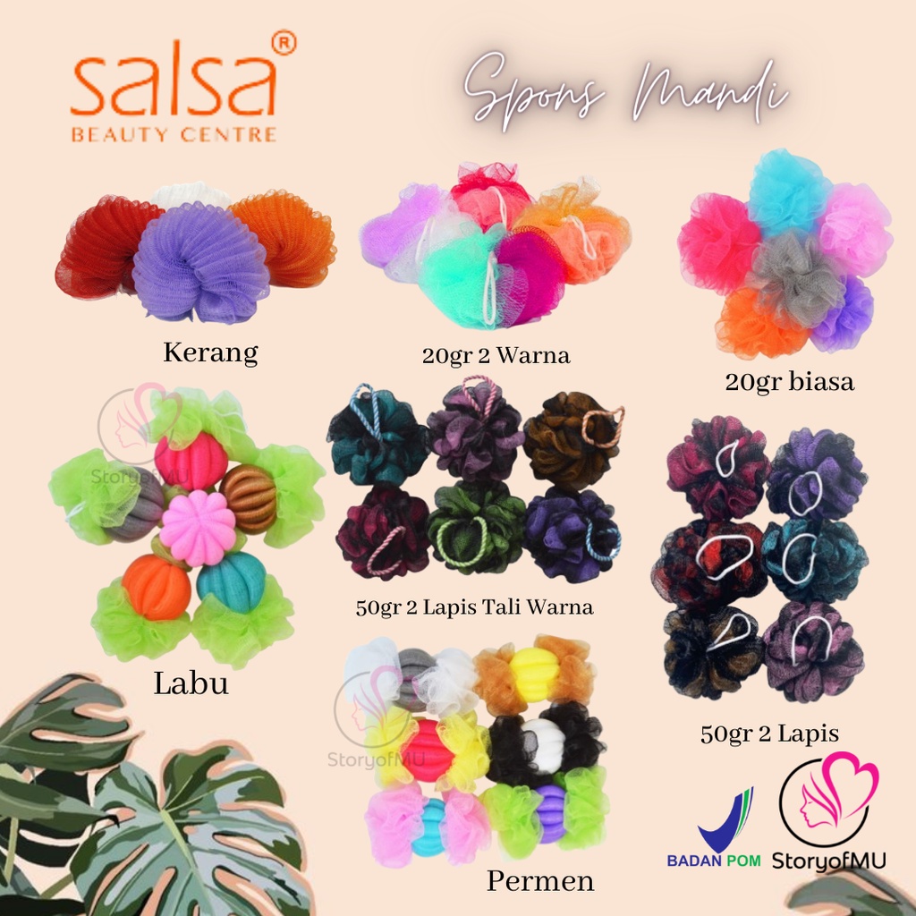 Jual ️ StoryofMU ️ SALSA Spon Spons Mandi - Bath Sponge Labu / Permen ...