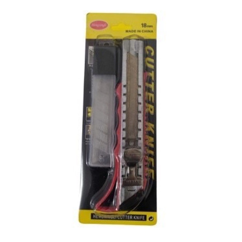 Jual Pisau Cutter Besar 18mm Plus Refill Mata Pisau Tajam dan Awet 0715 ...