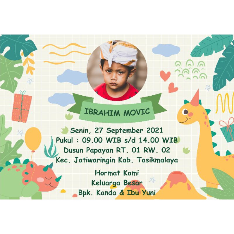 Jual Undangan Khitan Sunatan Simpel mini tasyakuran sunat rasul ...