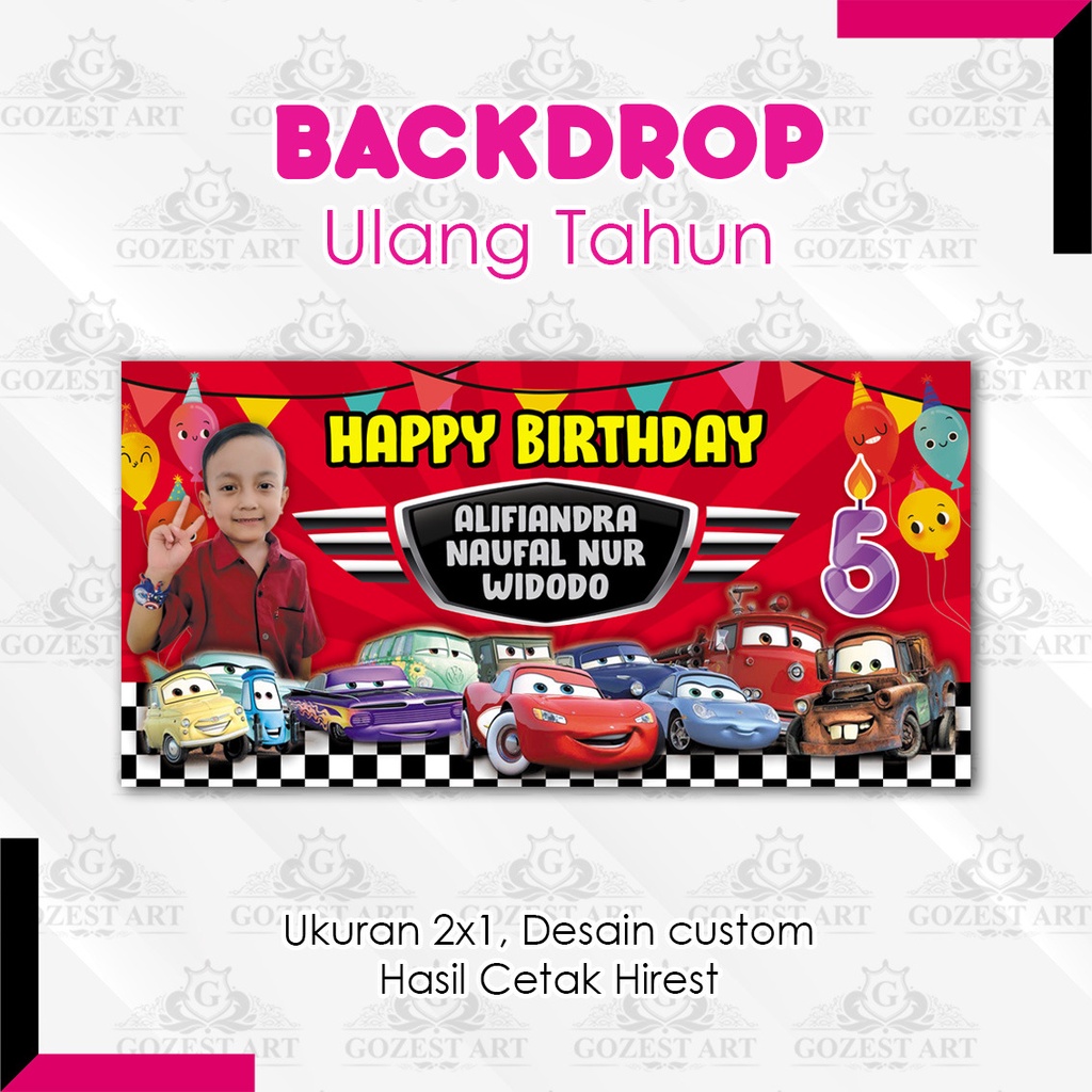 Jual Backdrop Ulang Tahun Banner Birthday party anak custom desain 2x1m ...