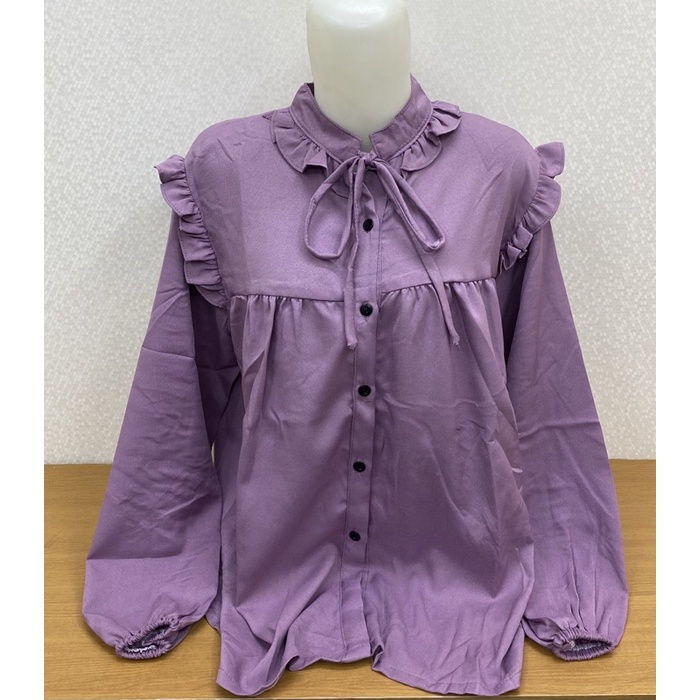Jual BLOUSE KOREA -BLOUSE SHANGHAI RUMBAI TALI - ATASAN WANITA ...