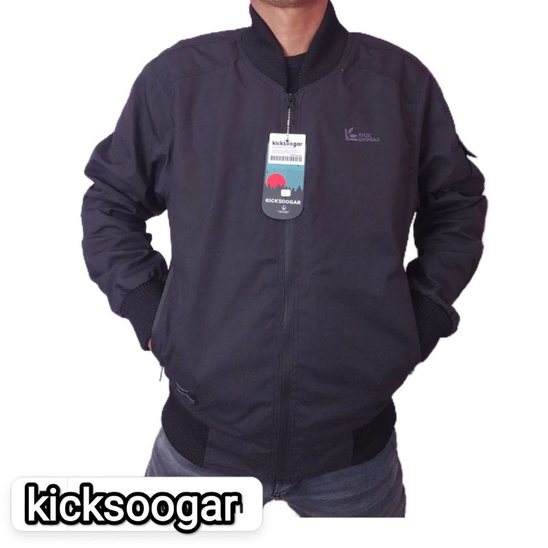 Jual KICKSOOGAR jacket pria bomber polos | Shopee Indonesia