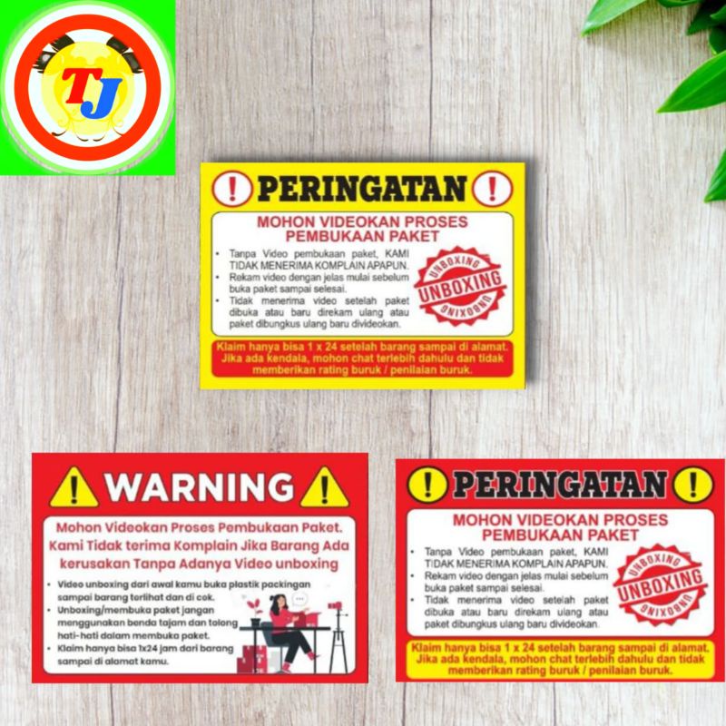 Jual STIKER LABEL PENGIRIMAN STIKER VIDEO UNBOXING STIKER LABEL ...
