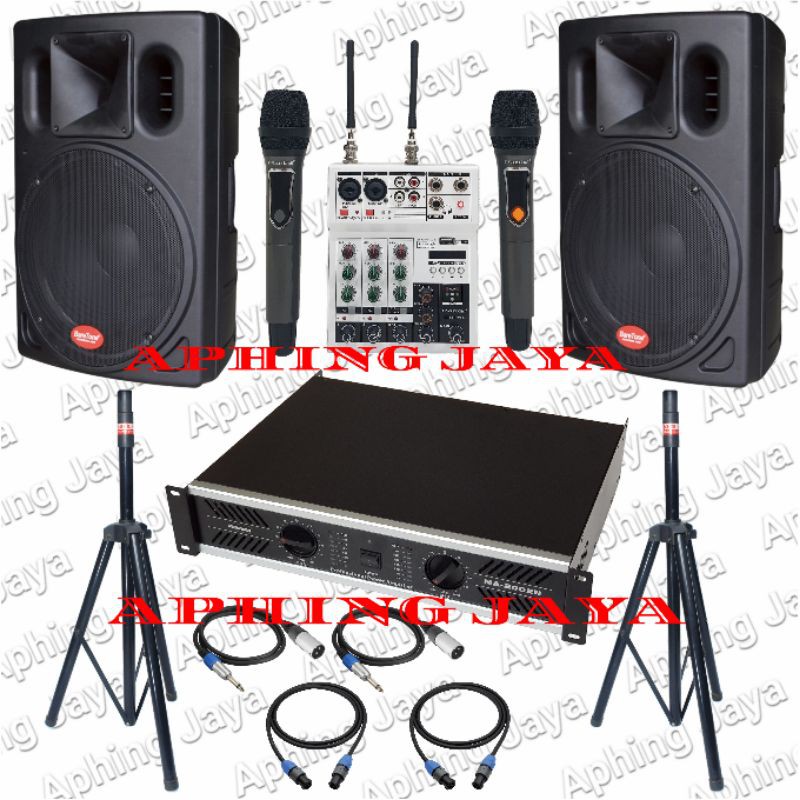 Jual Paket Sound System Indoor Outdoor Speaker 15inch + Power Amplifier ...