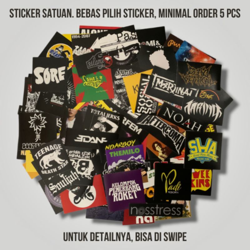 Jual Sticker Band Indie (MINIMAL PESAN 5 STICKER !!) Sticker bebas ...
