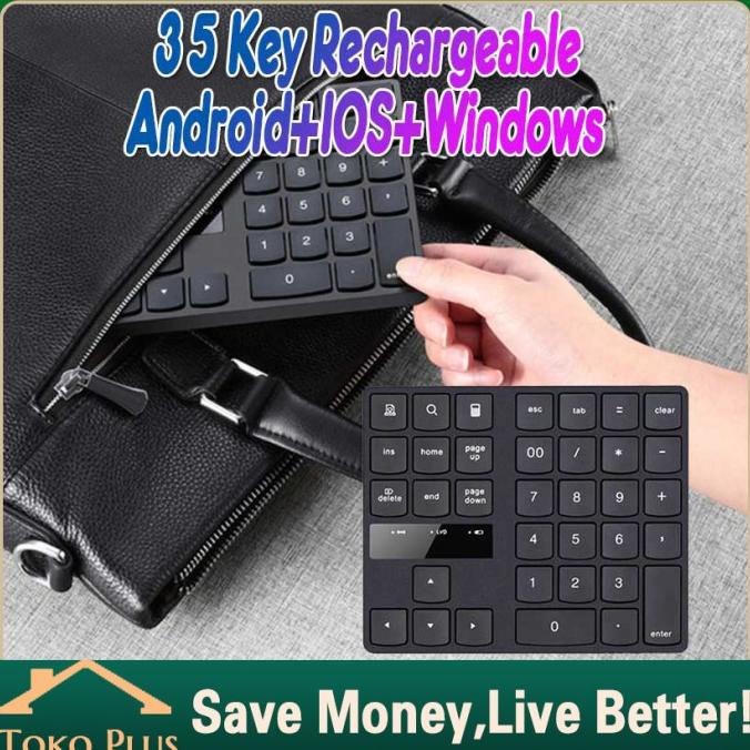 Jual 35 keys numeric keyboard numpad Keypad Wireless Bluetooth Windows IOS | Shopee Indonesia