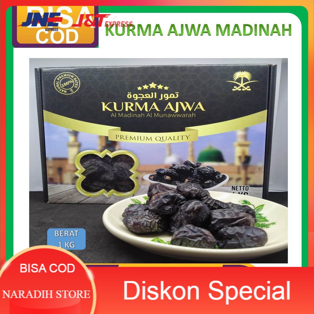 Jual Kurma Ajwa Original Azwa Premium 500gr dan 1kg Ajwa Aliyah Organik ...