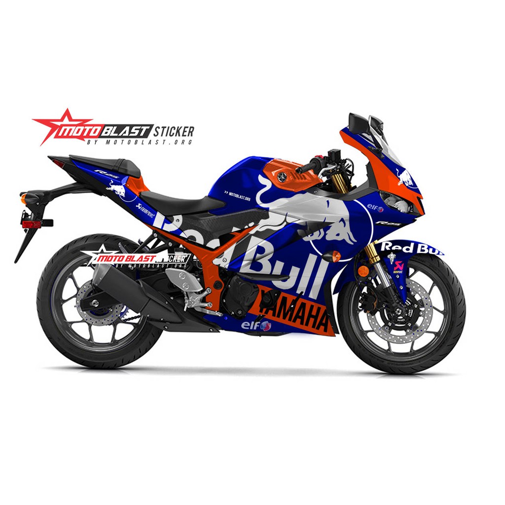 Jual Decal Stiker Yamaha New R25 Livery Redbul Blue Motoblast Full Body ...