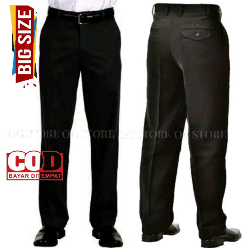 Jual Celana Kantor Formal Kerja Bahan Dasar Pria Slimfit dan Reguler Fit Size 27-44 Big Size ...