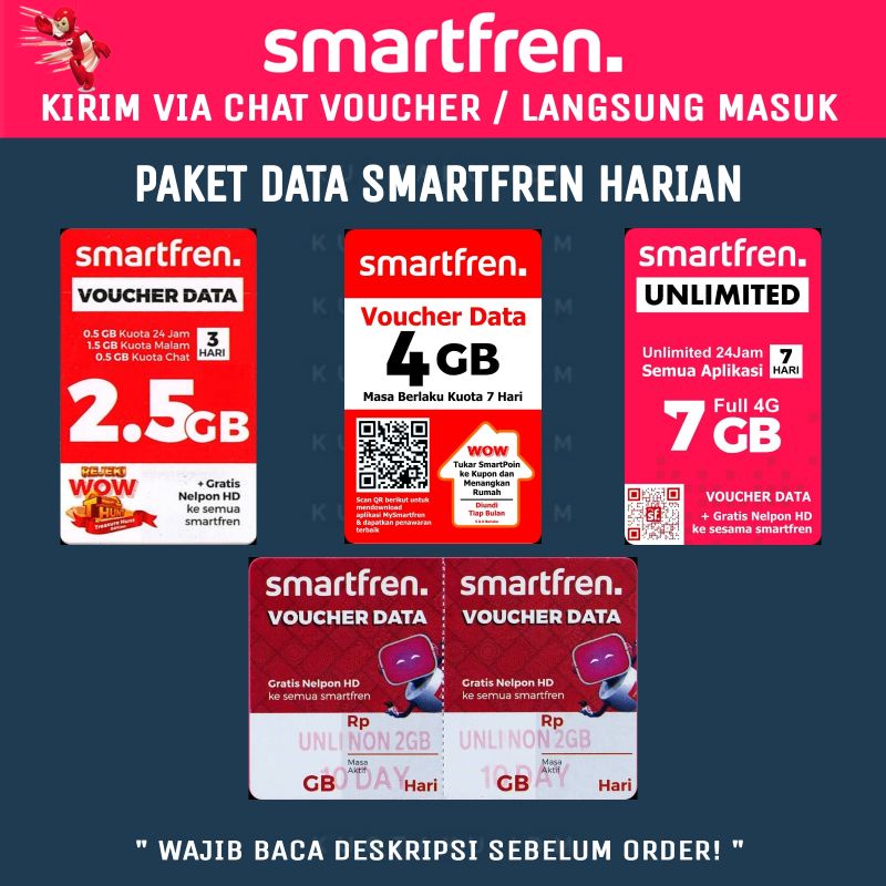 Jual VOUCHER SMARTFREN MINI 1GB 3Hari 2GB 3Hari 3GB 5Hari 2,5GB 3Hari ...