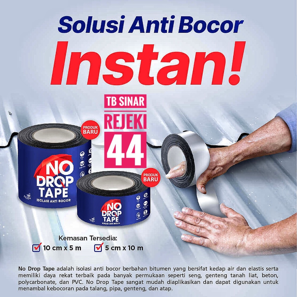 Jual [ECERAN] No Drop Tape Isolasi Anti Bocor Instan Berbahan Bitumen Waterproofing Avian Brands ...