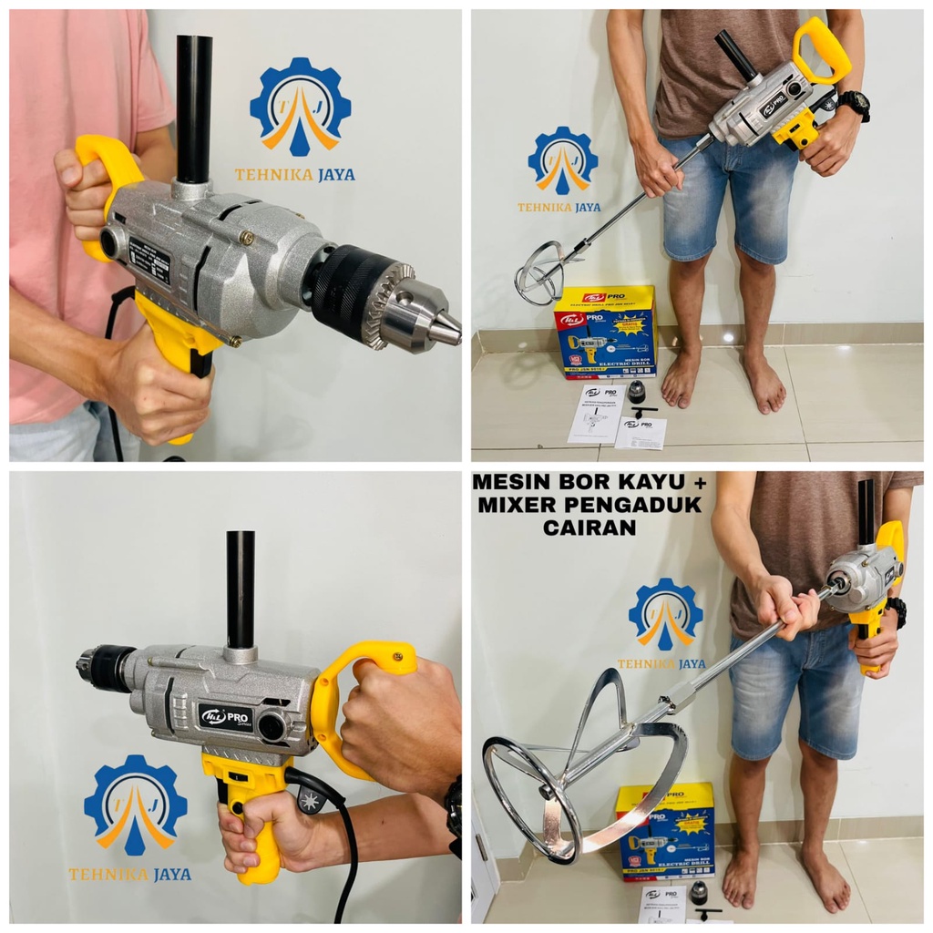 Jual Mesin Bor Kayu + Mixer 16 mm Electric Drill JSN 8016 Pengaduk ...