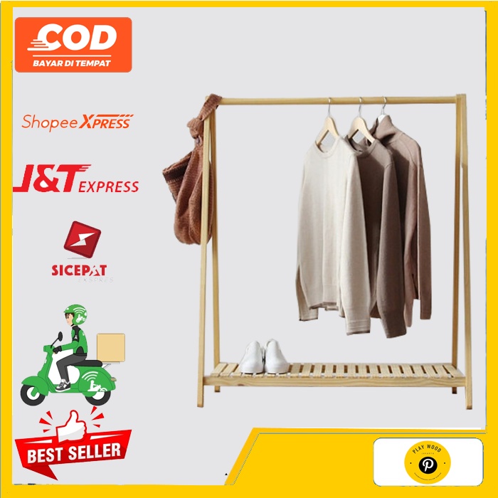 Jual RAK GANTUNGAN BAJU 1 SUSUN RAK SERBAGUNA RAK BAJU 80x35x120cm ...