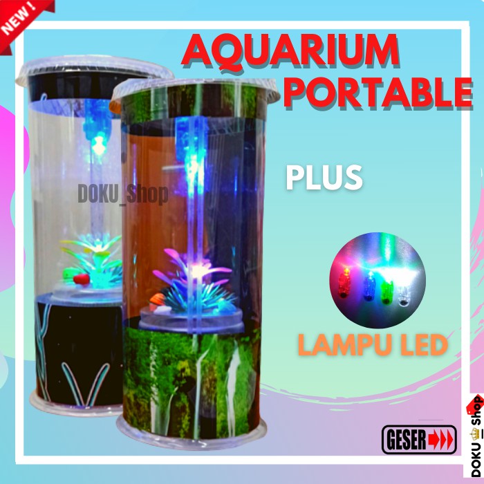 Jual AQUARIUM AKUARIUM MINI MODEL TABUNG PORTABLE & MURAH AQUARIUM ...