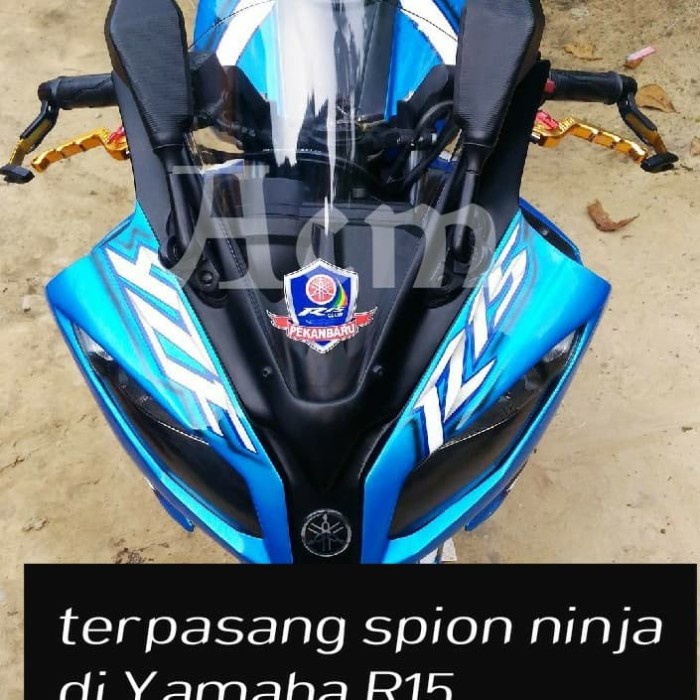 Jual Jual Spion Yamaha R15 V1 V2 Model Ninja 250 Fi Carbon Mirror Blue ...