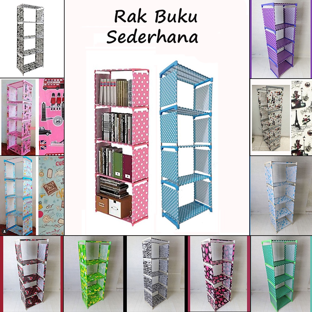Jual Rak Buku Serbaguna Bongkar Pasang 5 Susun 4 Sekat / Lemari Buku ...
