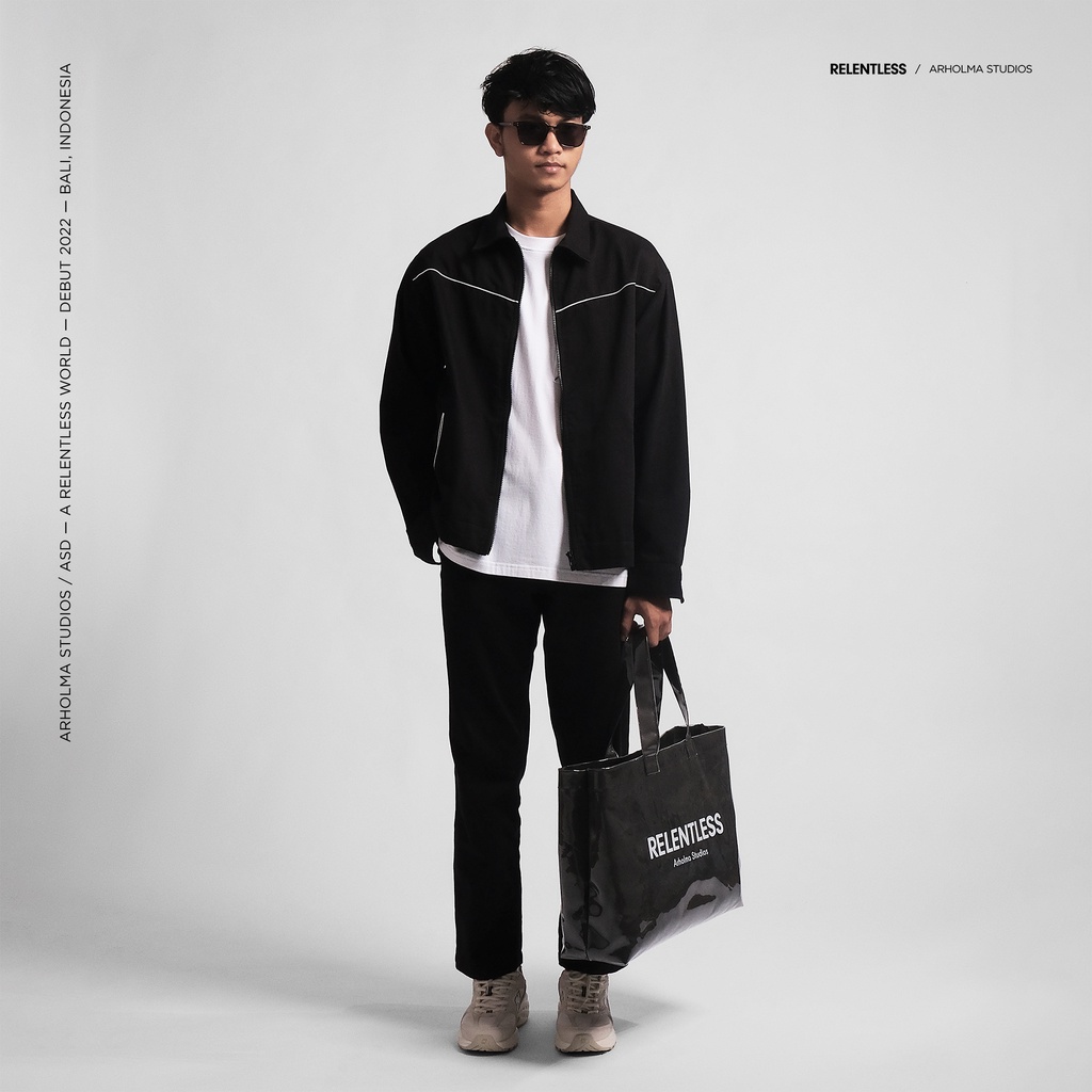 Jual Arholma Studios - Zip Jacket 'Enfield' Black | Shopee Indonesia