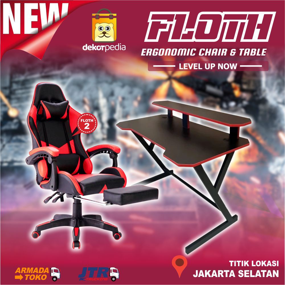Jual Kursi Gaming FLOTH 2 Meja Gaming FLOTH SET (LUAR KOTA) | Shopee ...