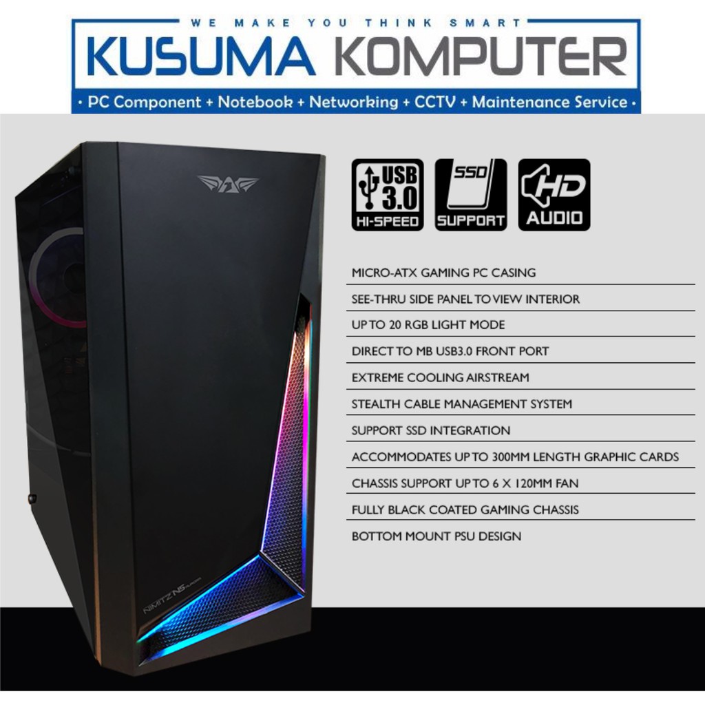 Jual Armaggeddon NIMITZ N5 Black Casing PC Gaming | Shopee Indonesia