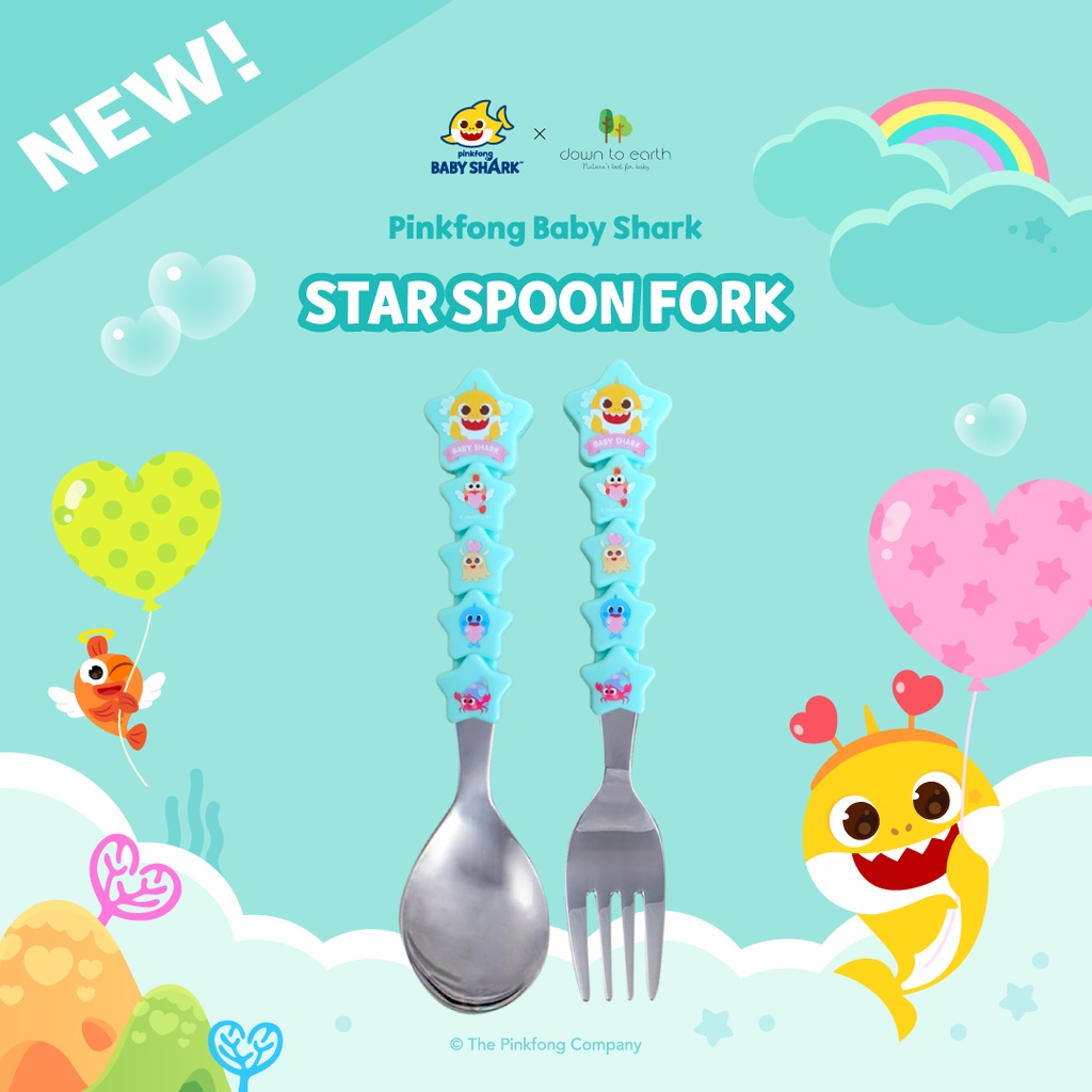 Jual Pinkfong Cute & Baby Shark Star Spoon Fork Set | Shopee Indonesia