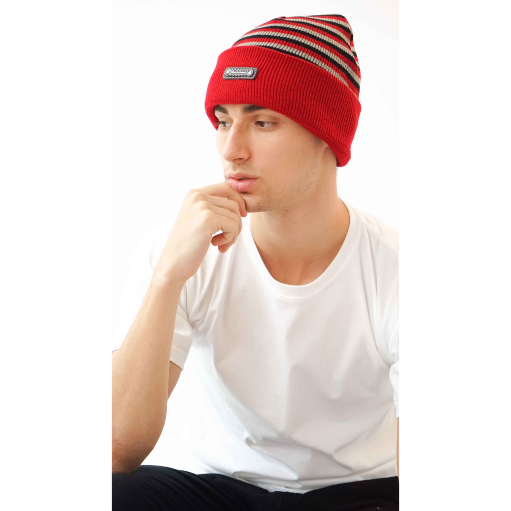 Jual Houseofcuff Topi Kupluk Rajut Beanie Hat Polos Topi Gunung Merah ...