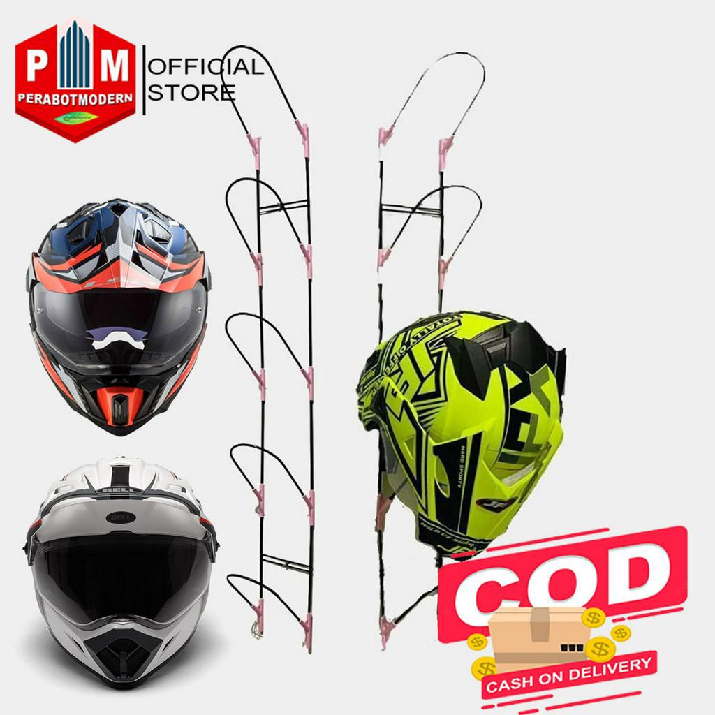 Jual RAK GANTUNGAN HELM 5 SUSUN/RAK HELM BESI 5 SUSUN | Shopee Indonesia