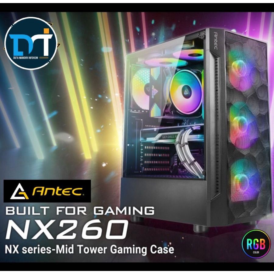 Jual Antec NX260 - ARGB Tempered Glass Mid-Tower ATX Gaming case | Shopee Indonesia