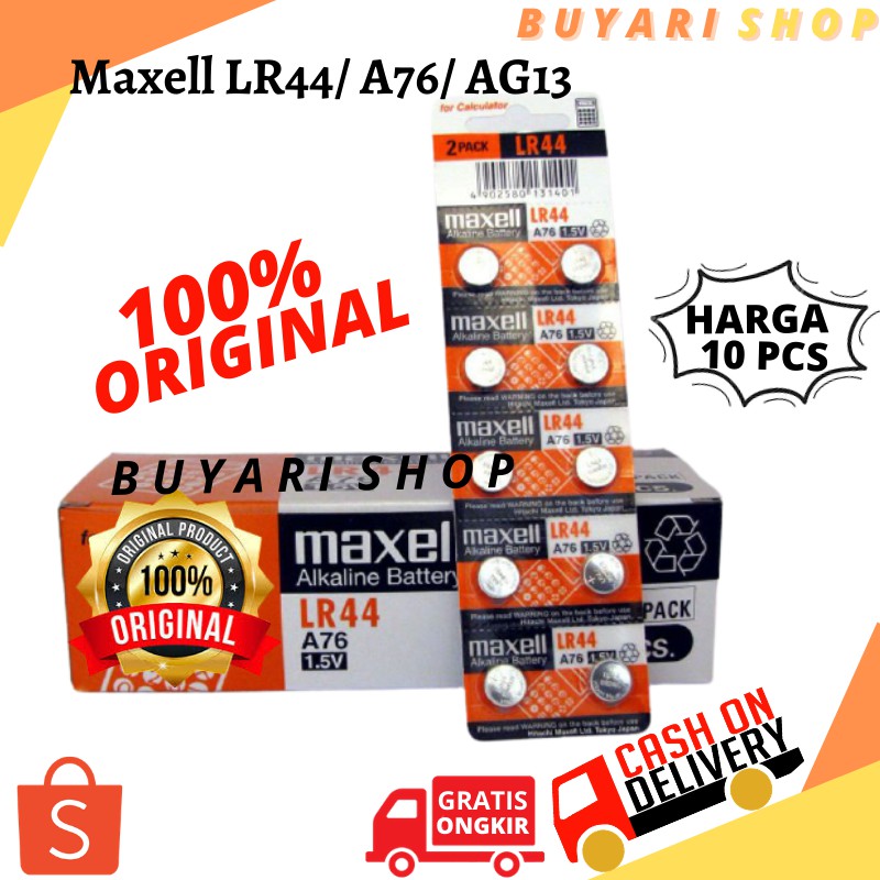 Jual [10 Pcs 1 Lembar] Baterai Kalkulator Joyko LR44 Citizen Casio L1154 Laser Mainan Anak batre ...