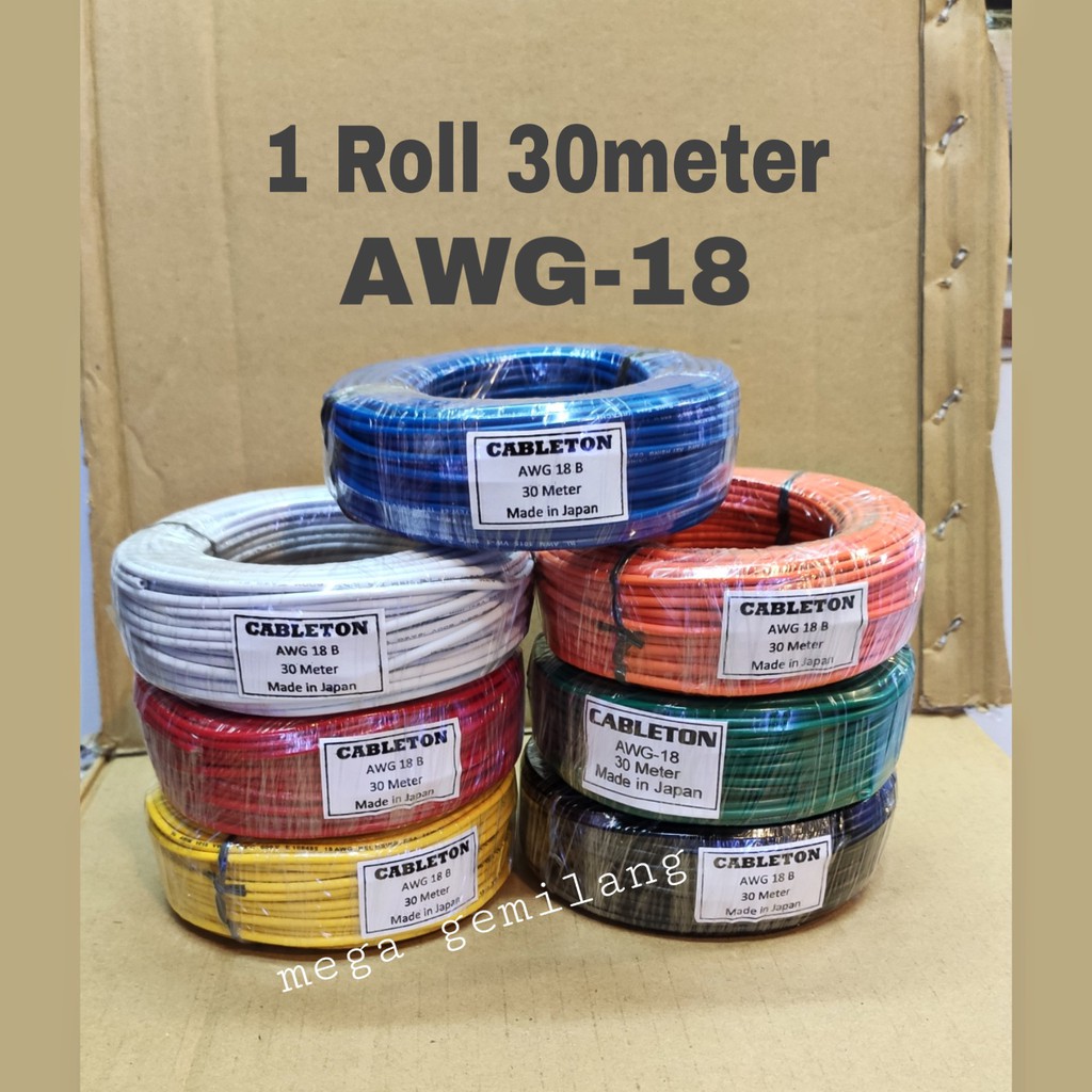 Jual Kabel AWG 18 - 1 roll 30 meter | Shopee Indonesia