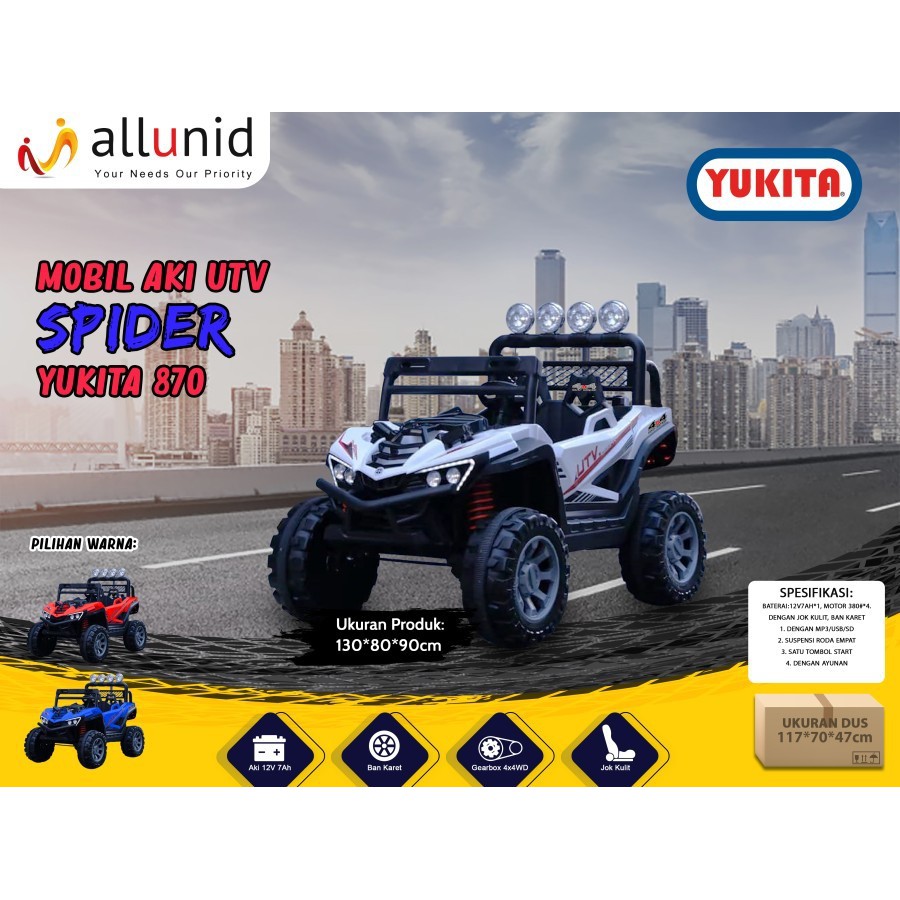 Jual Mainan Anak Maenan Mobil Aki SPIDER - YUKITA 870 Ban Eva 12V Mobilan Remote Control Keren ...