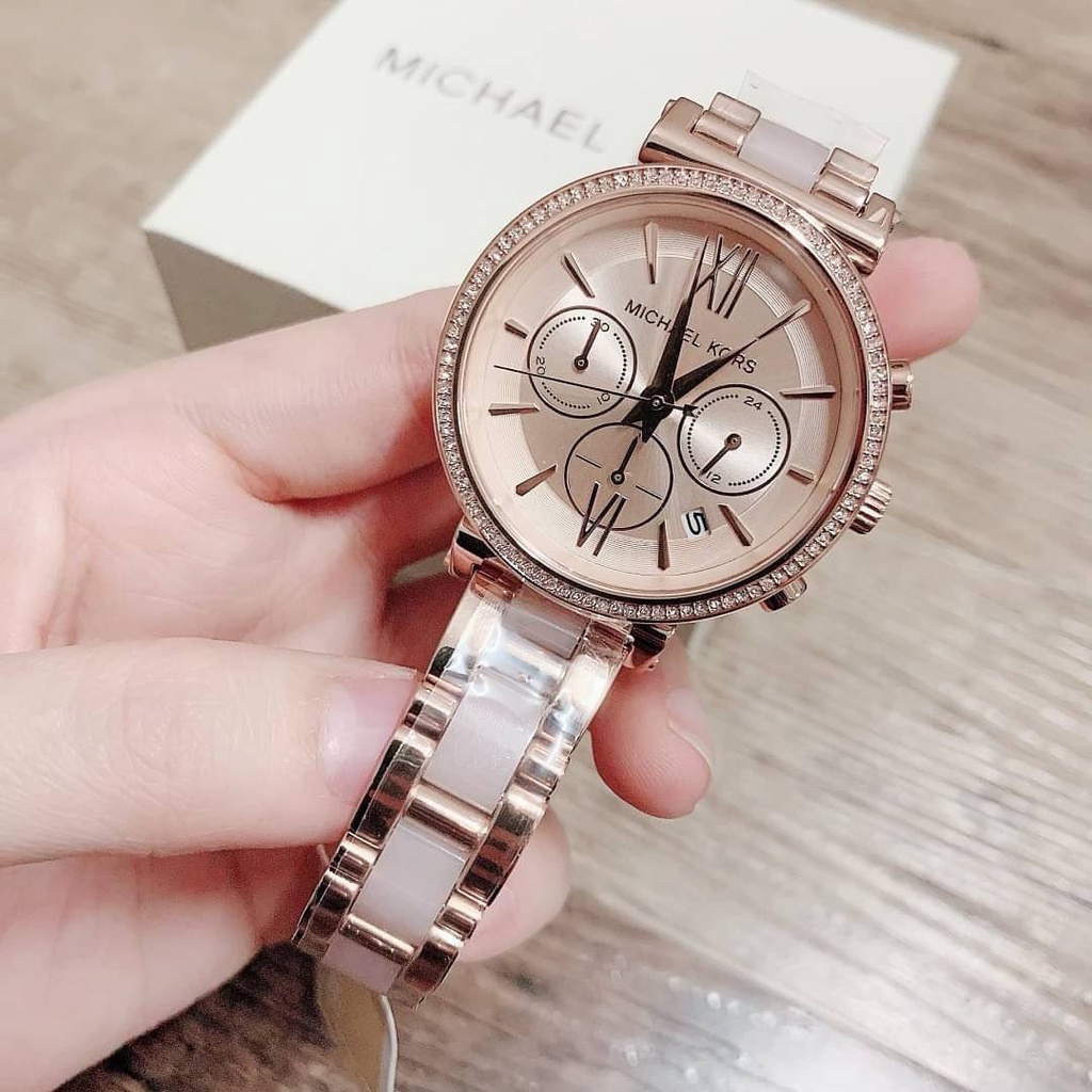 Jual MK6560 Sofie Chronograph Blush Pink Rosegold series stainless ...