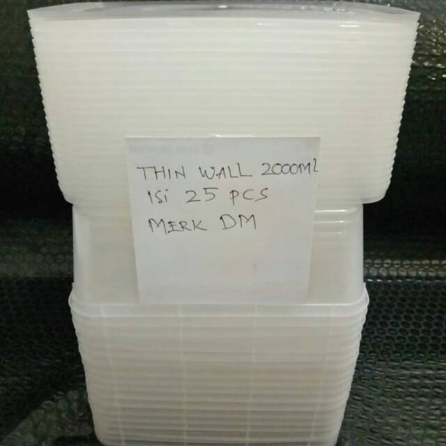 Jual Thinwall Square Dm 2000ml 3000ml Kotak Makan Plastik Food