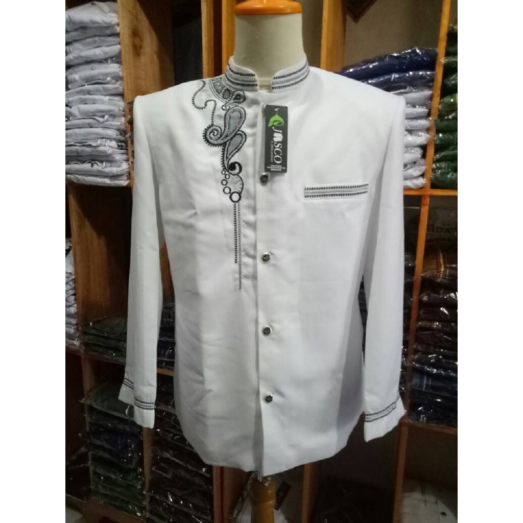 Jual Jasko Putih Wol Novus Jas Koko Pria Bordir Motif Keris Merek Jasco ...
